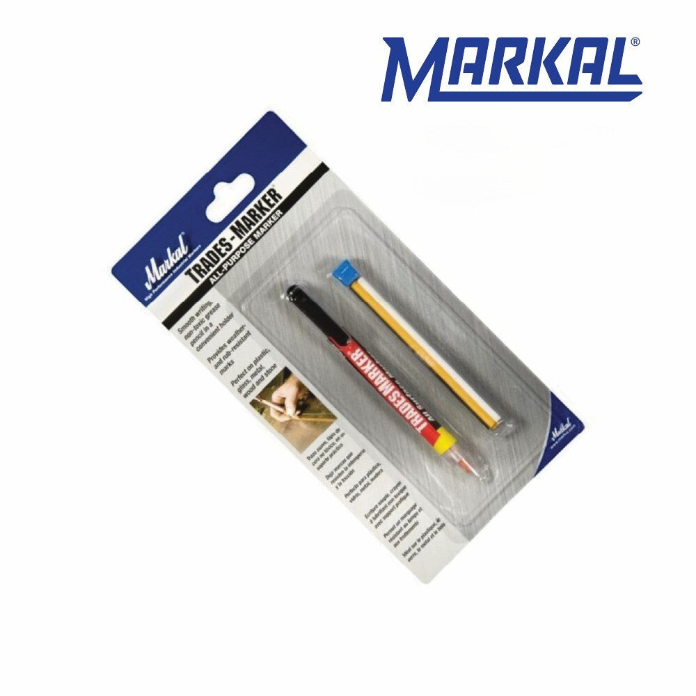 Markal Trades-Marker Mechanical Grease Pencil Orange Refills - 6 Pack