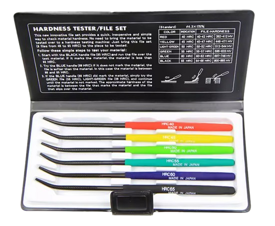 6PCS/Set Hardness Tester File HRC40-65 Handheld Hardness Tester Checke